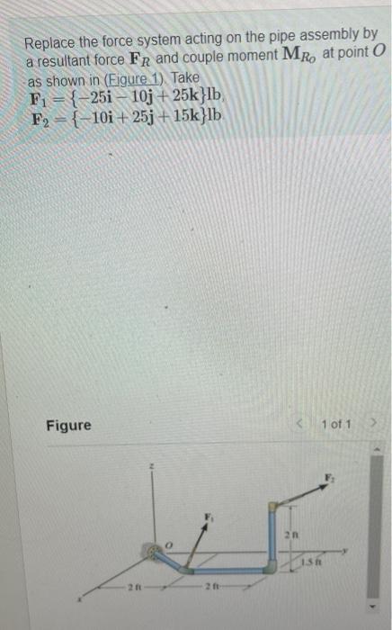 Solved Replace the force system acting on the pipe assembly | Chegg.com