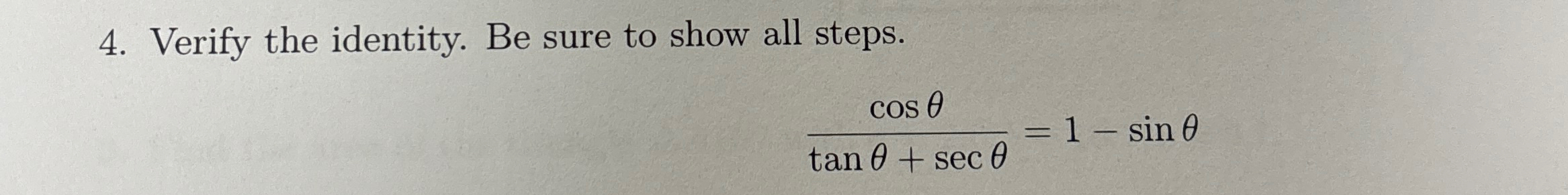 Solved Verify the identity. Be sure to show all | Chegg.com