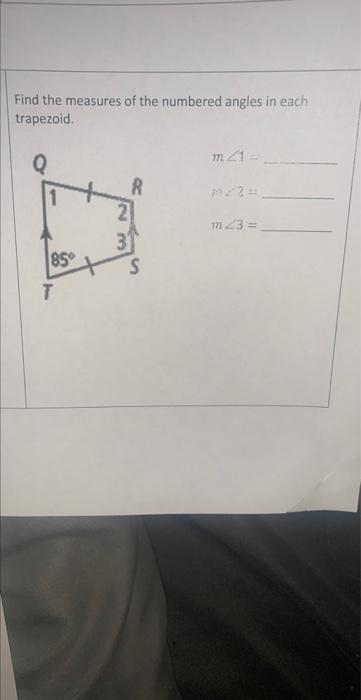 Solved Find the measures of the numbered angles in each | Chegg.com