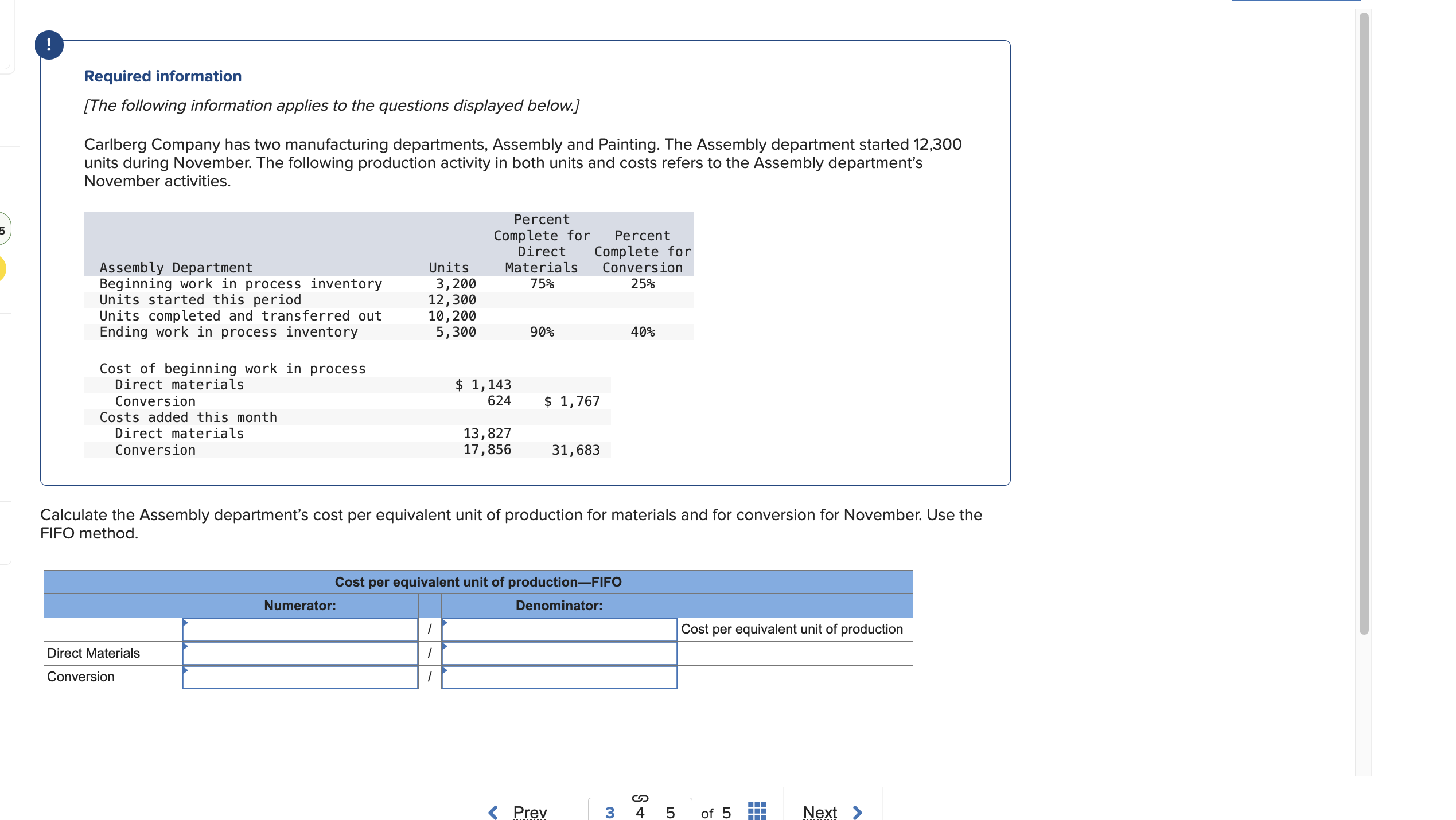 Solved Part One ( ﻿see photo) ﻿Part 2 ﻿: Assign costs to the | Chegg.com