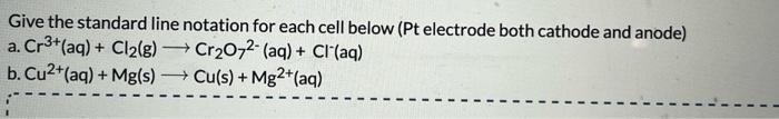 Solved Give the standard line notation for each cell below | Chegg.com