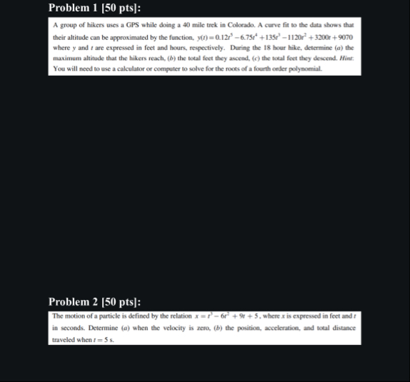 Solved Problem 1 [50 ﻿pts]:A group of hikers uses a GPS | Chegg.com