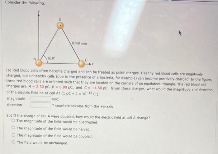 Solved Consider the following. (a) Red blood cells often | Chegg.com