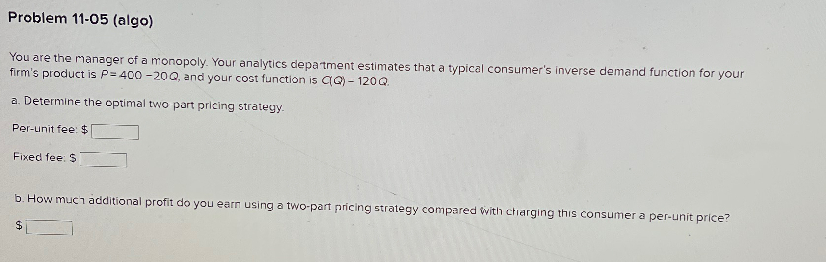 Problem 11-05 (algo)You are the manager of a | Chegg.com