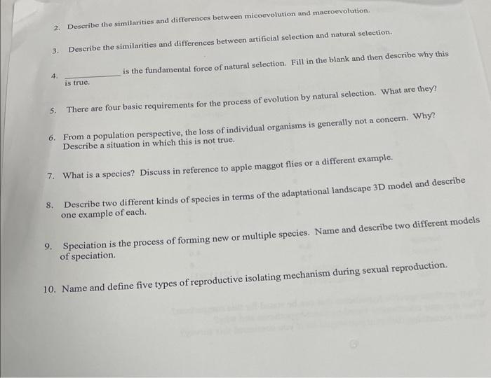 Solved 2. Describe the similarities and differences between | Chegg.com