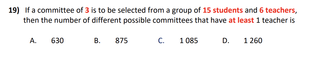 Solved If a committee of 3 ﻿is to be selected from a group | Chegg.com