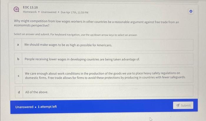 Solved EOC 13.18 Homework = Unanswered * Due Apr 17th, 11:59 | Chegg.com