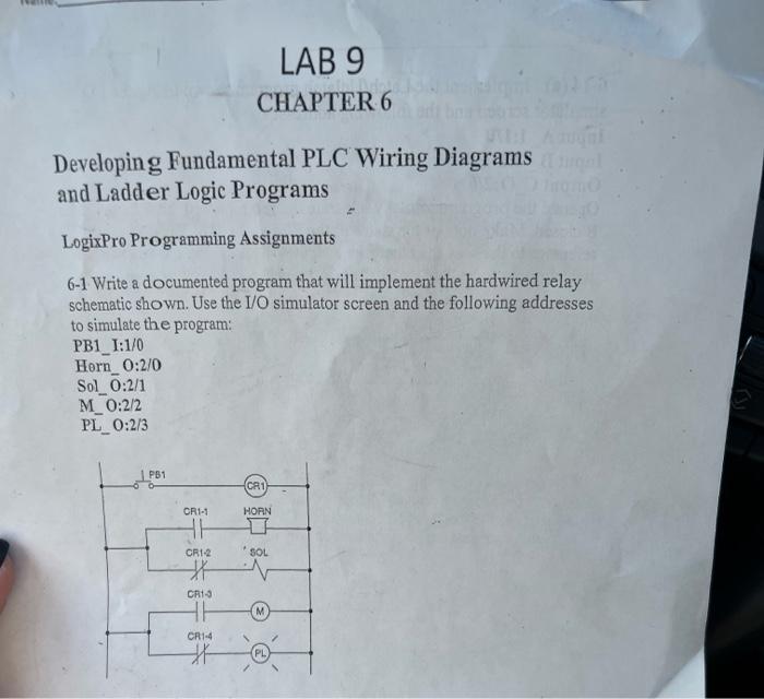 Solved LAB 9 CHAPTER 6 Developing Fundamental PLC Wiring | Chegg.com