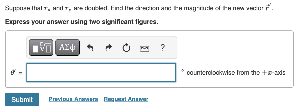 Solved The x ﻿and y ﻿components of a vector vec(r) ﻿are | Chegg.com