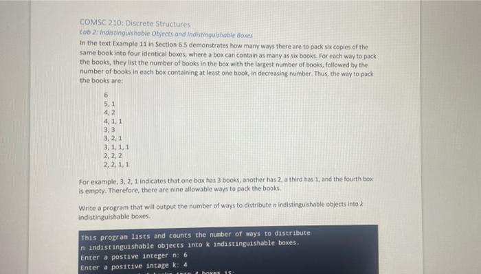 Solved COMSC 210: Discrete Structures Lab 2: | Chegg.com