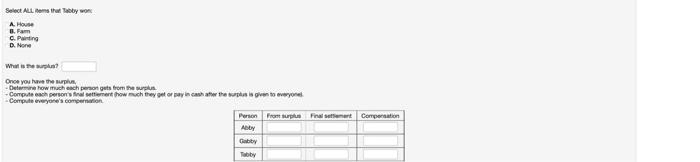 Use the Equitability Method to determine the | Chegg.com