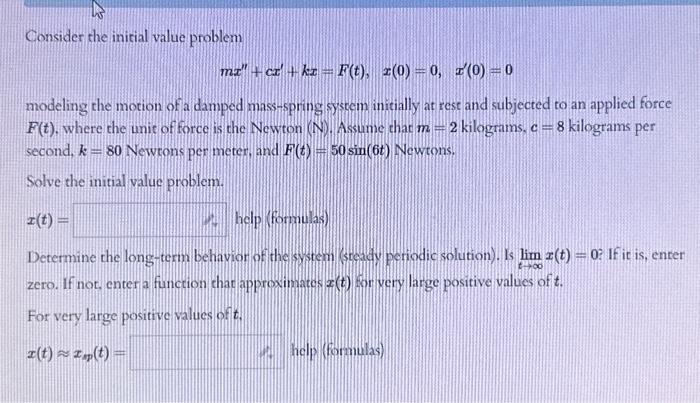 Solved Consider the initial value problem | Chegg.com