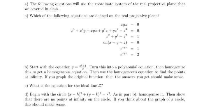 Solved 4) The following questions will use the coordinate | Chegg.com
