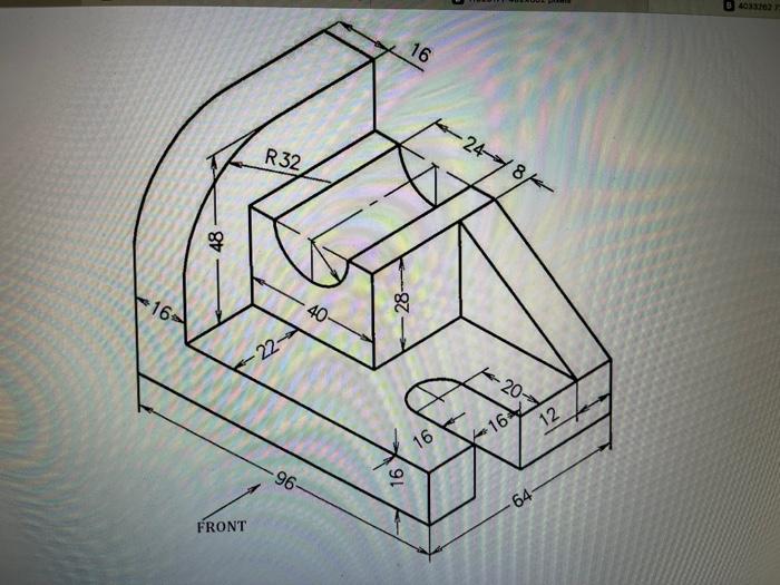 Solved How do I draw this in CAD? i need the front view, | Chegg.com