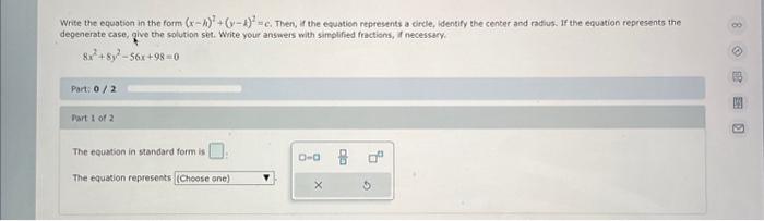 Solved Write the equotion in the form (x−h)2+(y−1)2=c. Then, | Chegg.com