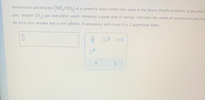 Solved ammonium perchlorate (NH4ClO4) is a powerful solid | Chegg.com