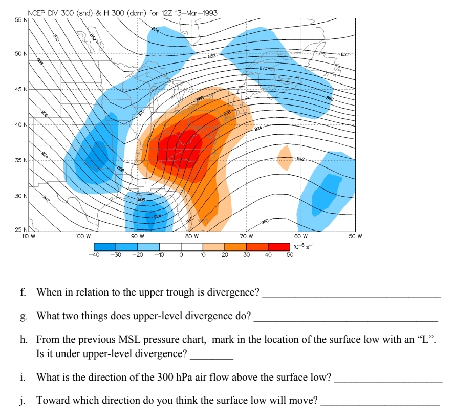 Solved f. ﻿When in relation to the upper trough is | Chegg.com