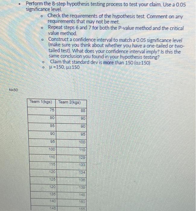 Solved - Perform the 8-step hypothesis testing process to | Chegg.com