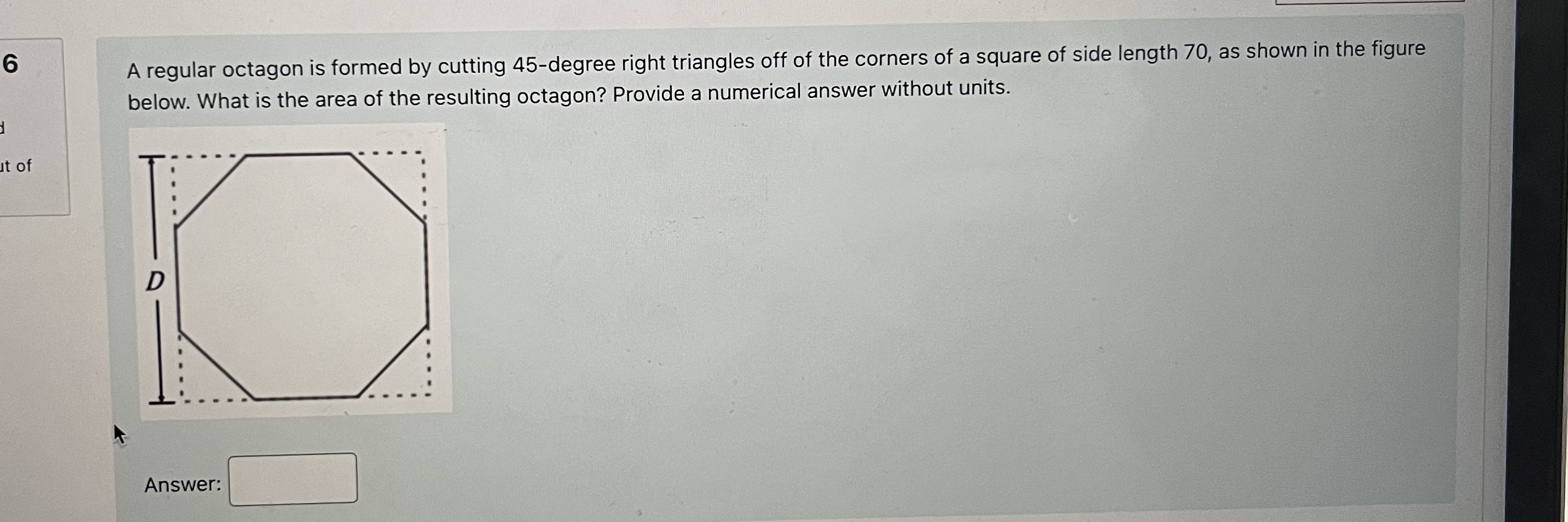 A regular octagon is formed by cutting 45 -degree | Chegg.com
