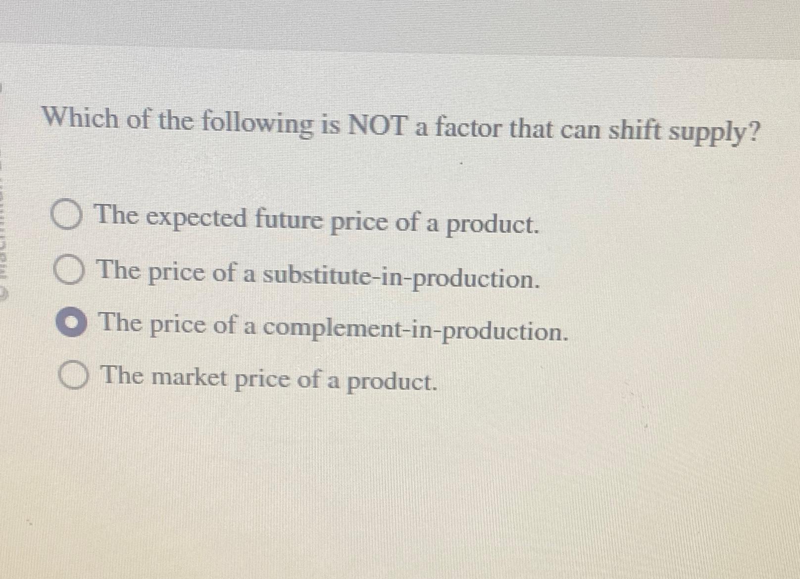 Solved Which of the following is NOT a factor that can shift | Chegg.com