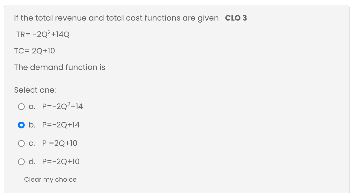Solved If the total revenue and total cost functions are | Chegg.com