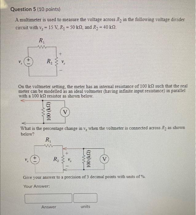 Solved A multimeter is used to measure the voltage across R2 | Chegg.com