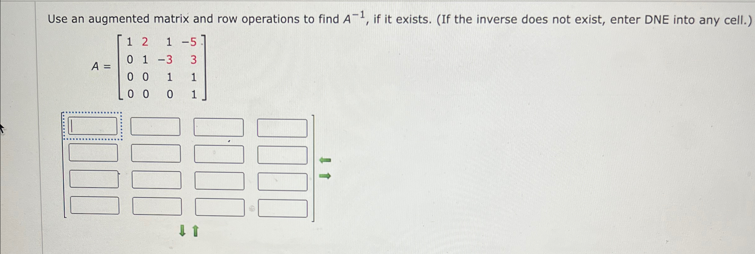 Solved Use an augmented matrix and row operations to find | Chegg.com
