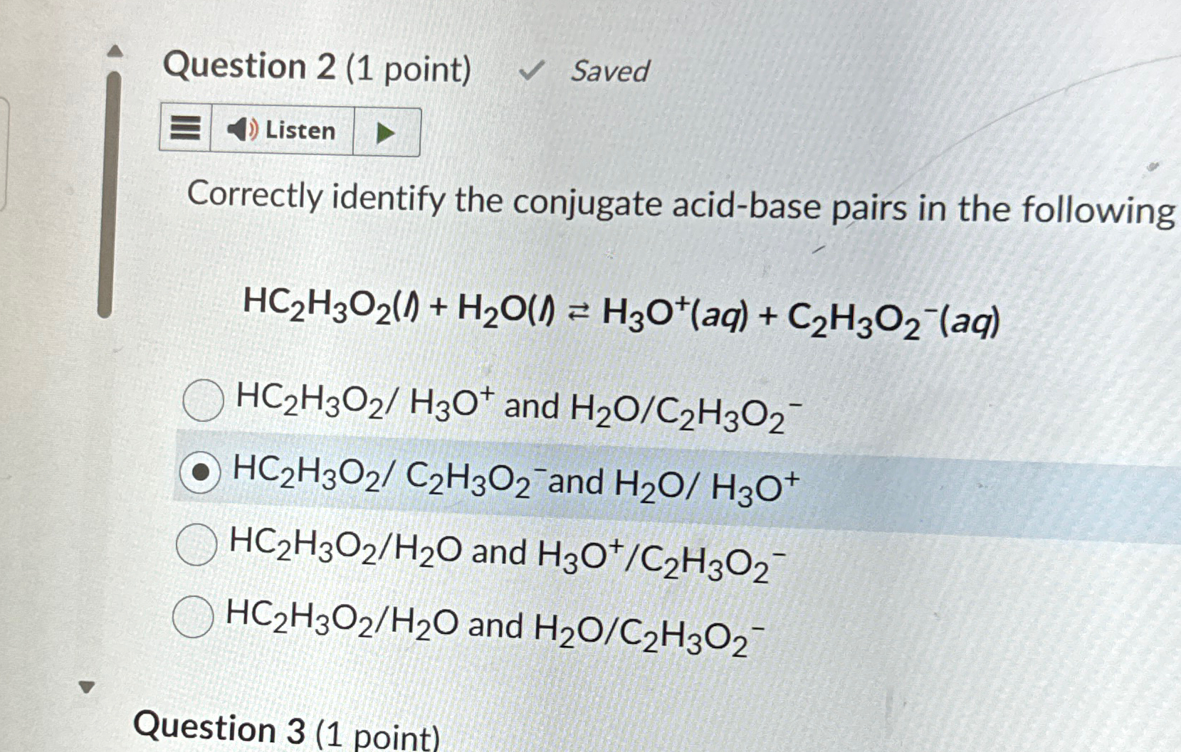 Solved Question 2 (1 ﻿point) ﻿Saved Correctly identify the | Chegg.com