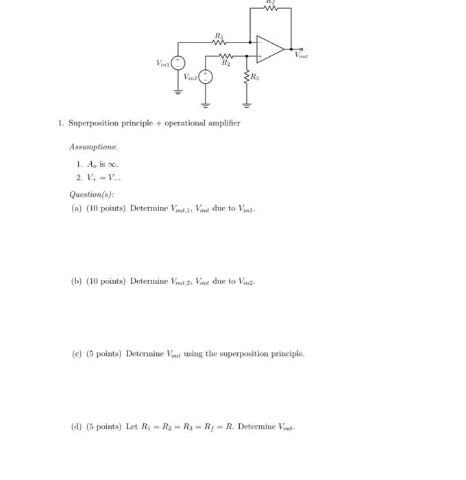 Solved 1. Superposition principle + operational amplifier | Chegg.com