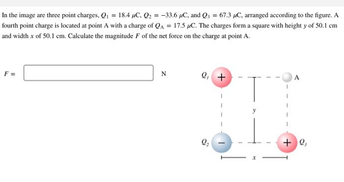 Solved In the image are three point charges, | Chegg.com
