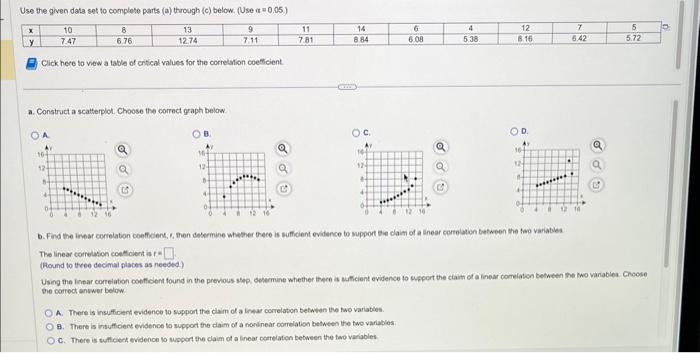 Solved Use the given data set to complete parts (a) through | Chegg.com