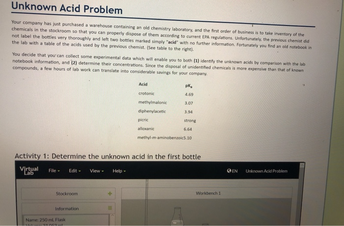 Solved starting pH of unknown acid was 2.68. final was | Chegg.com