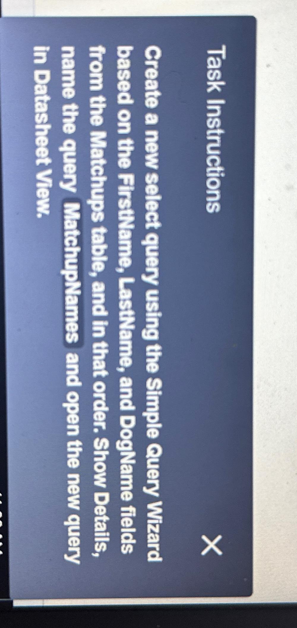 Solved Task InstructionsCreate a new select query using the | Chegg.com