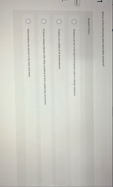 Solved Which of the following best describes | Chegg.com