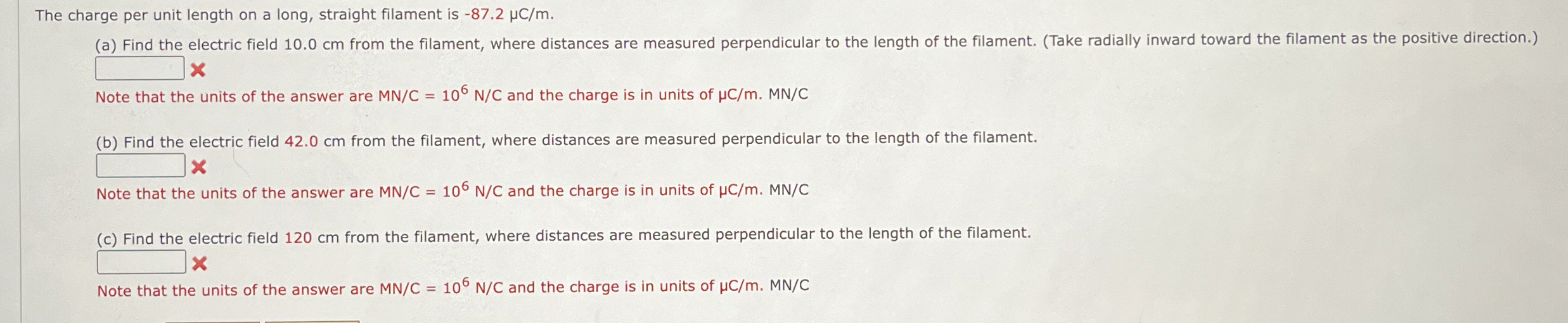 Solved The charge per unit length on a long, straight | Chegg.com
