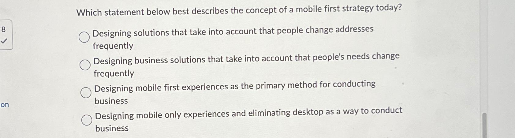 Solved Which statement below best describes the concept of a | Chegg.com