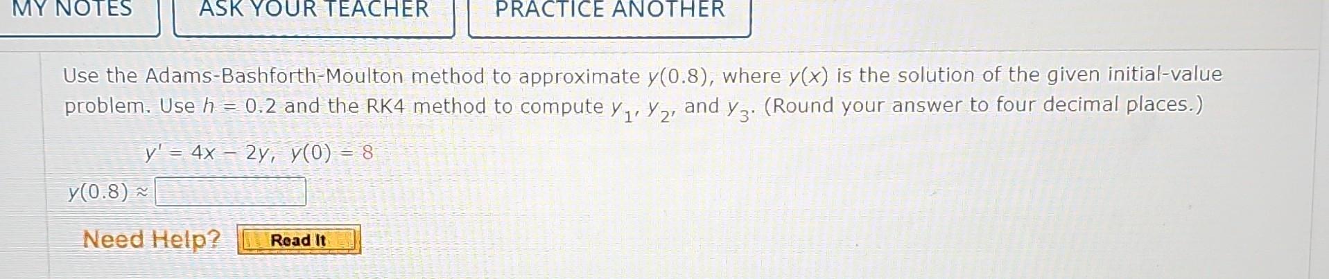 Solved Use the Adams-Bashforth-Moulton method to approximate | Chegg.com