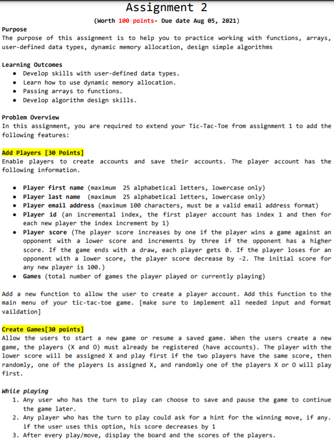 Solved Assignment 2 (Worth 100 points- Due date Aug 05, | Chegg.com