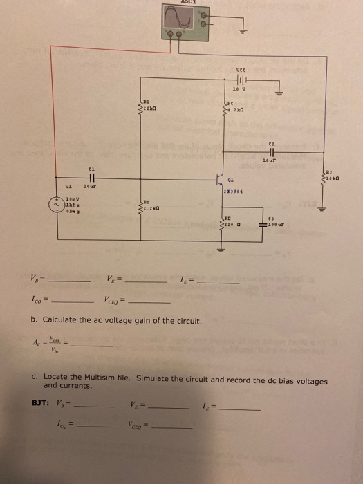 Solved Lab 2 Transistors Part A-Transistor Circuits During | Chegg.com