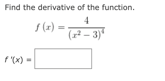 Solved Find the derivative of the | Chegg.com
