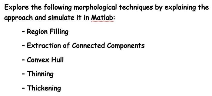 Solved Explore the following morphological techniques by | Chegg.com
