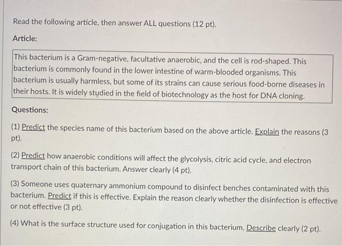 Solved Read the following article, then answer ALL questions | Chegg.com