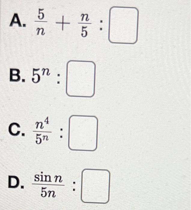 Solved Problem 8. (1 point) Convergence of Sequence For each | Chegg.com