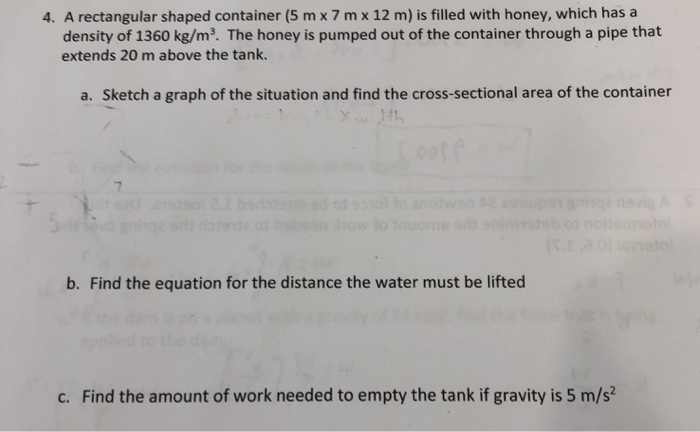 Solved 4. A rectangular shaped container (5 mx 7 m x 12 m) | Chegg.com
