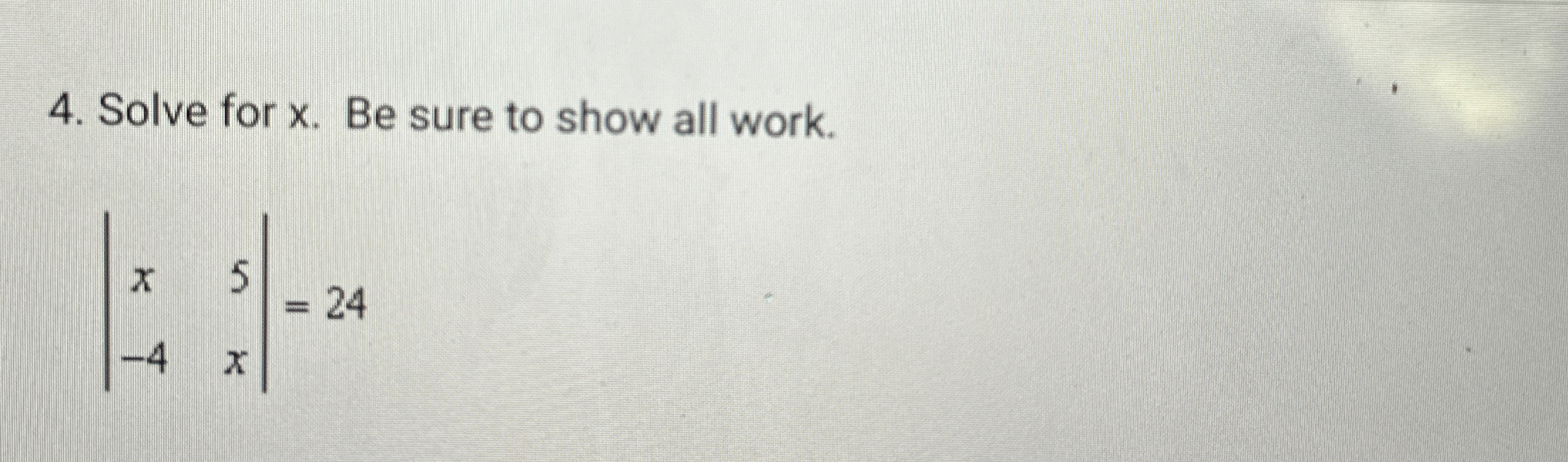 Solved Solve for x. ﻿Be sure to show all | Chegg.com