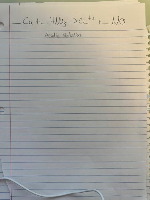 Solved \\[ \\mathrm{Cu}+\\ldots \\mathrm{HNO}_{3} | Chegg.com