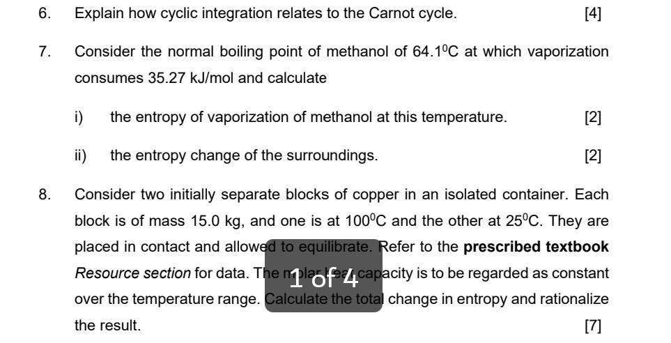 Solved 6. 7. 8. Explain how cyclic integration relates to | Chegg.com