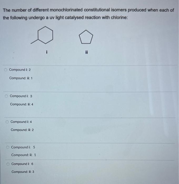 Solved The number of different monochlorinated | Chegg.com