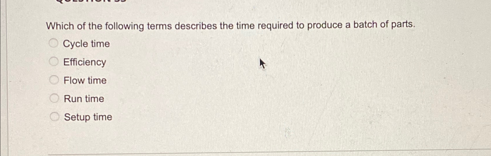 Solved Which of the following terms describes the time | Chegg.com