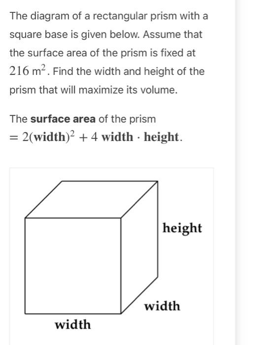 [Solved]: The diagram of a rectangular prism with a square